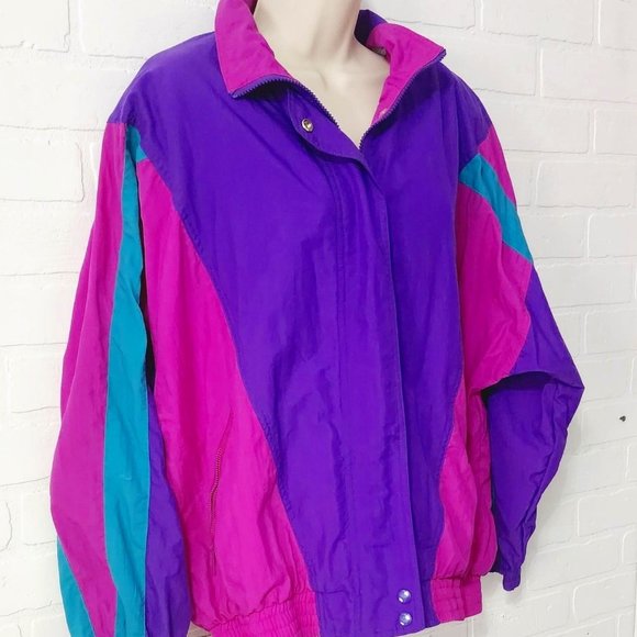 Alfred Dunner | Jackets & Coats | Vintage Colorblock Windbreaker | Poshmark